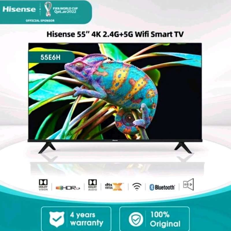 Promo Hisense 55e6h Led Tv 55 Inch Smart Digital 4k Uhd Tv Diskon 1% Di ...