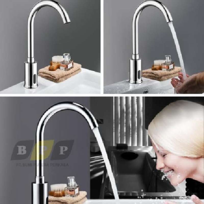 Jual Kran Angsa Wastafel Sensor Otomatis Keran Air Sink Flusso Kawt Di ...