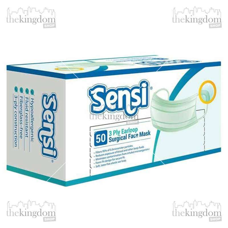 Jual Masker Sensi Earloop Bedah Medis 4 Ply Surgical Face Mask 50 Pcs ...