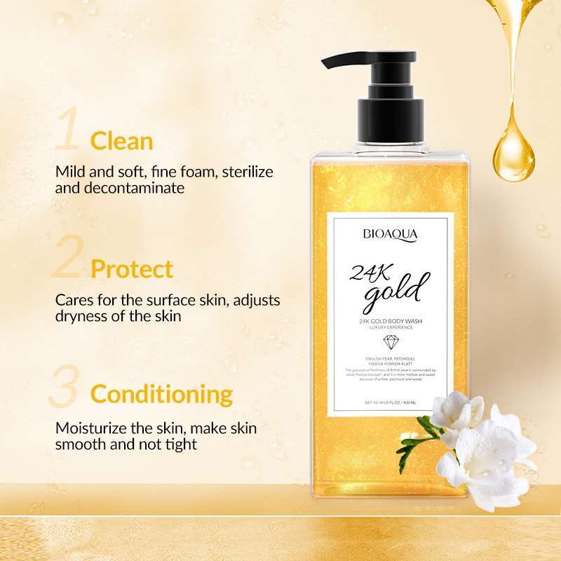 Jual Bioaqua 24k Gold Body Wash 250 Ml Shower Gel Sabun Mandi Di Seller Genevaindonesia ...