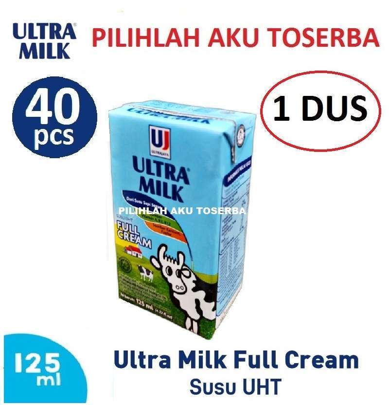 Promo Susu Ultra FULL CREAM - 125 ml - ( 1 DUS ISI 40 pcs ) Diskon 13% ...