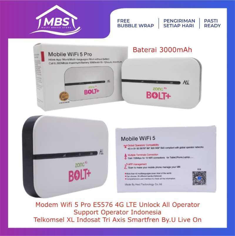 Promo Modem Mifi E5576 Wifi 5 Pro Max 3000mah 4g Lte Unlock All ...