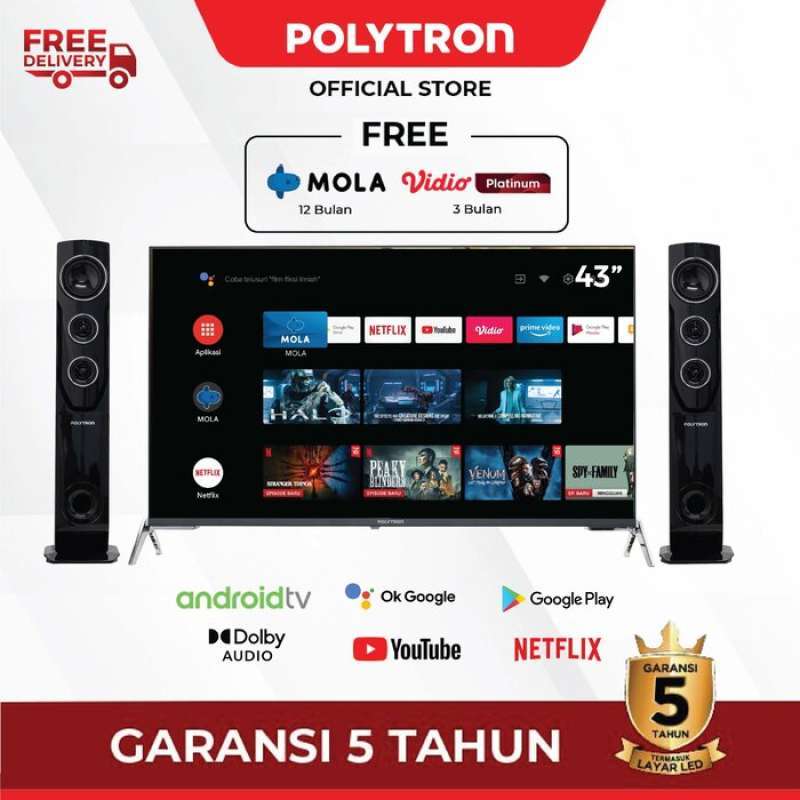 Jual POLYTRON Smart Cinemax Android TV 43 inch PLD 43TAG5959 di Seller ...