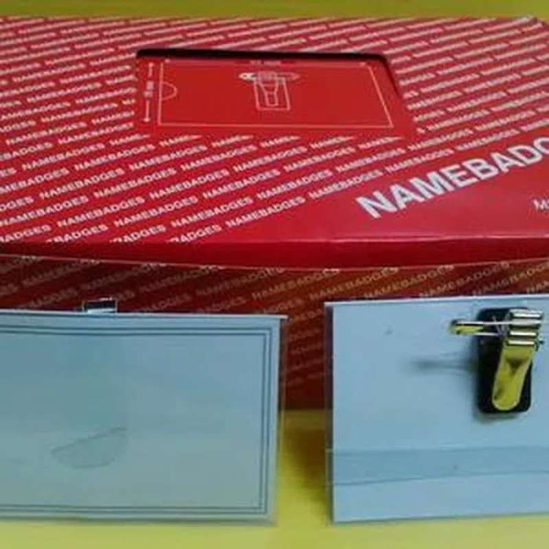 Jual Jual Name Tag Jepit Peniti / Tanda Pengenal / ID Card / Card case ...
