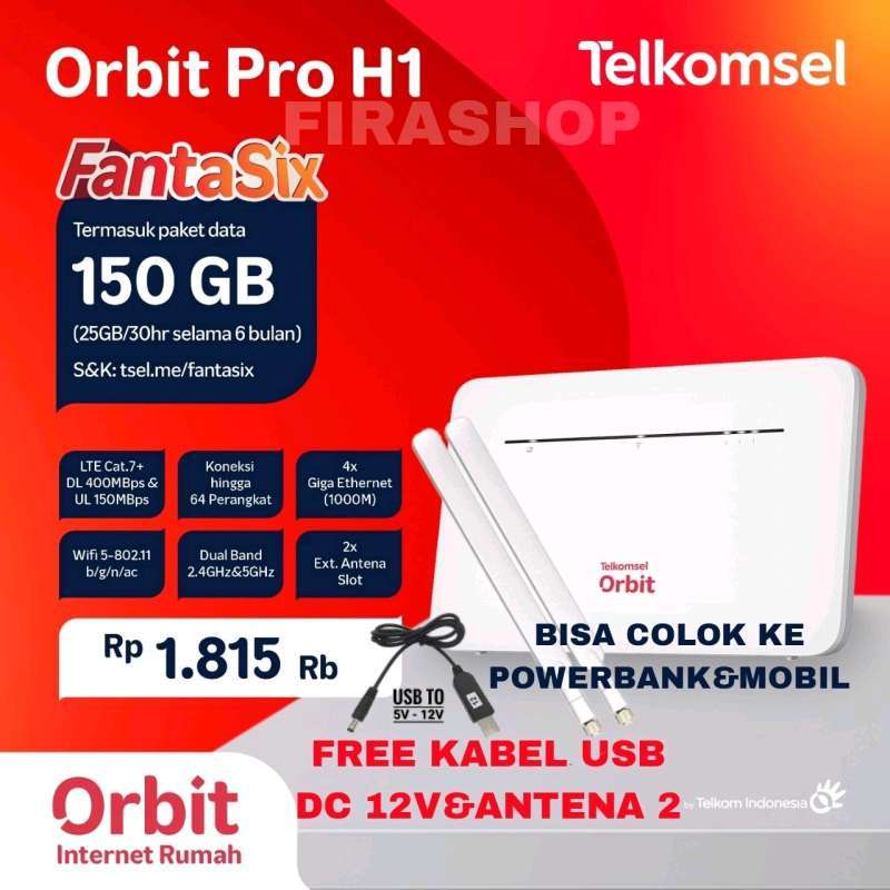 Promo Telkomsel Orbit Pro H1 B535 Modem Router High Speed Free Kuota Garansi Resmi Diskon 35% di ...