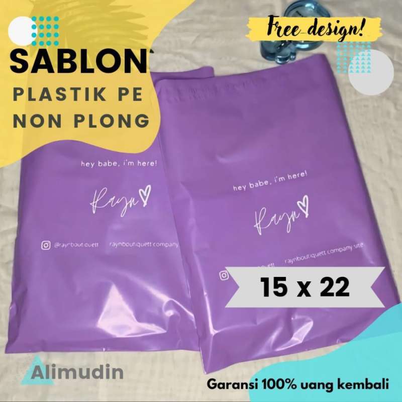 Jual Plastik PE Non Plong 15x22 Custom Sablon | Packing di Seller ...
