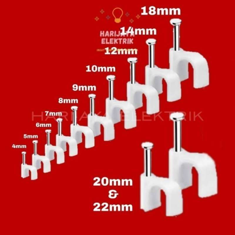 Jual Master Klem Kabel Klip Paku Beton 17mm Clamp Cable Clips Isi 50 ...