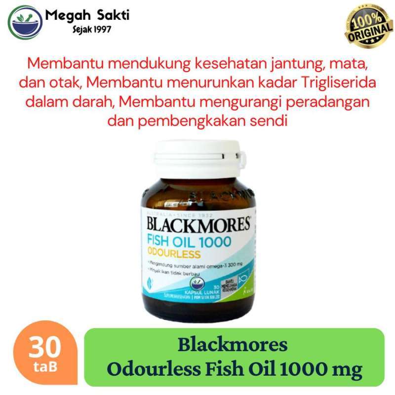 Jual Blackmores Odourless Fish Oil 1000 mg 30 Tabs - Suplemen Omega-3 ...