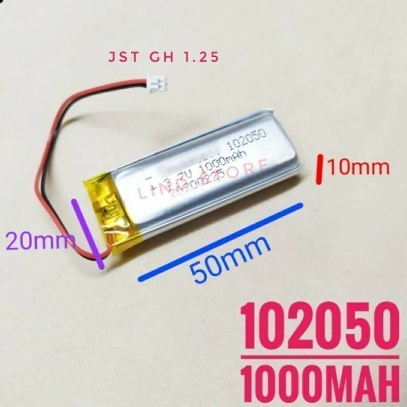Promo 102050 Li Ion 3.7V 1000Mah Protection Baterai Mp3 Mp4 Gps Hp ...