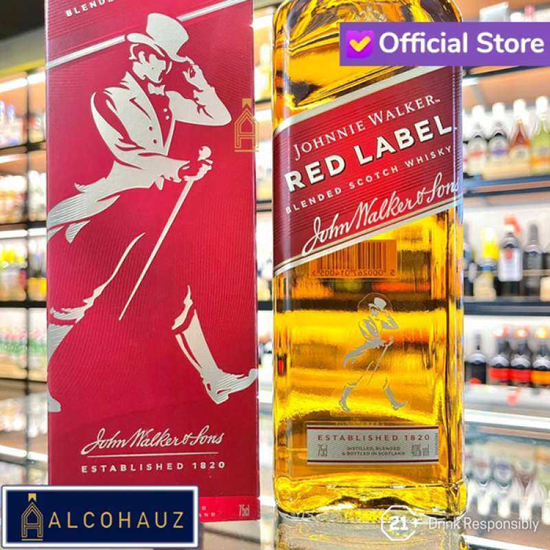 Jual ORIGINAL JW Red Label Scotch Whisky Johnnie Walker Johnie 750ml ...