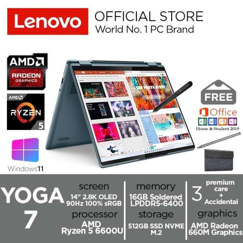 Jual Lenovo Yoga 7 Ryzen 5 6600u 16gb 512gb Ssd Touch Win11 Ohs Di Seller Lenovo Authorized