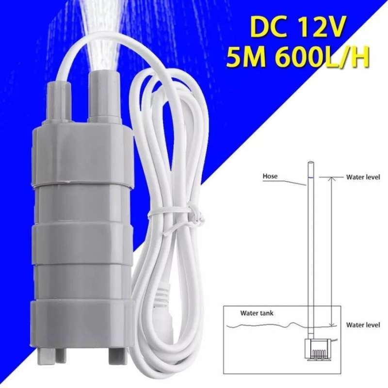 Jual Pompa Air Aquarium Ikan Submersible Water Pump Fish Tank 12V 600L ...