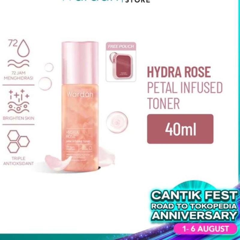 Promo Wardah Hydra Rose Petal Infused Toner 100 Ml-Free Pouch Diskon 23 ...