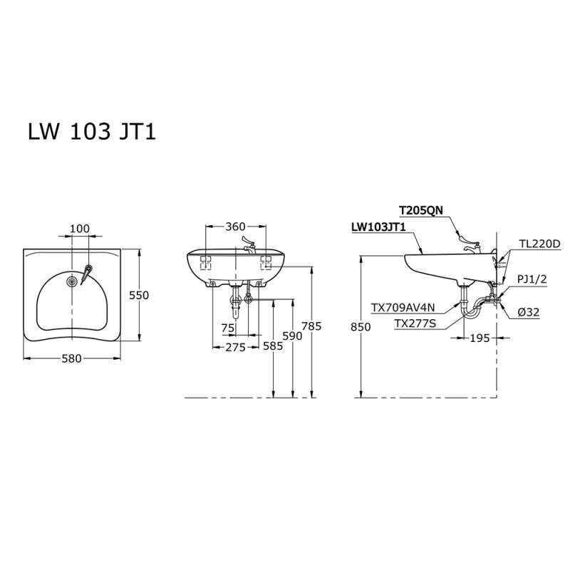 Jual Wastafel Toto Lw103jt1 (complete Set) Di Seller Rumahku Official ...
