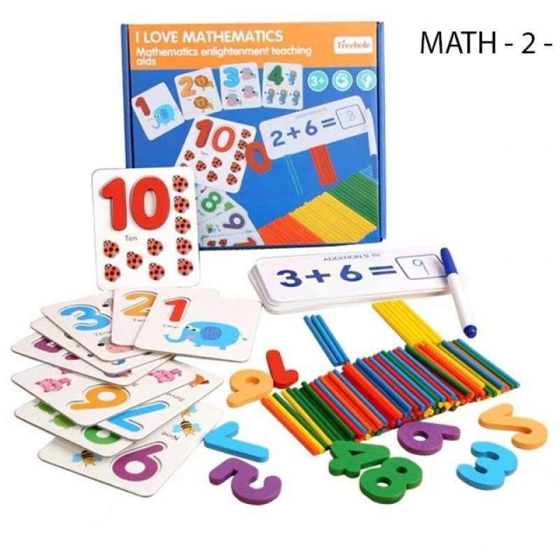 Jual Mainan anak edukasi Montessori Berhitung mengenal angka counter ...