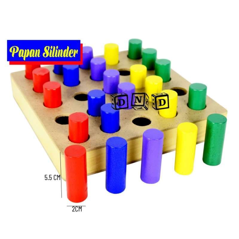 Jual Mainan Edukatif / Edukasi Anak - Balok Kayu - Papan Silinder Warna ...