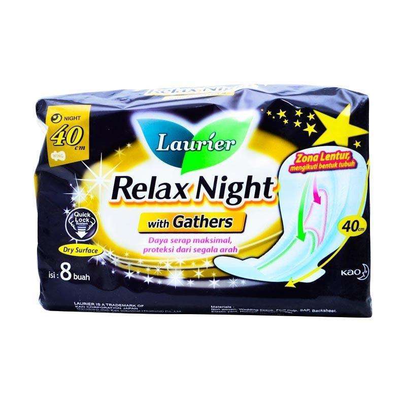Jual Laurier Relax Night With Gathers Pembalut [40 Cm/ 8 Pads] Di ...