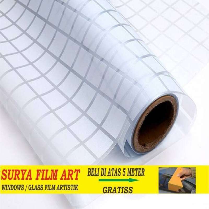 Promo STICKER KACA MOTIF KOTAK-KOTAK / WALLPAPER KACA /STIKER KACA L122 ...