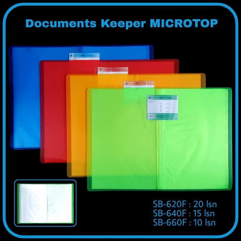 Jual SOS Dokumen Keeper MICROTOP SB-620F / Clear Folder / Map Dokumen ...