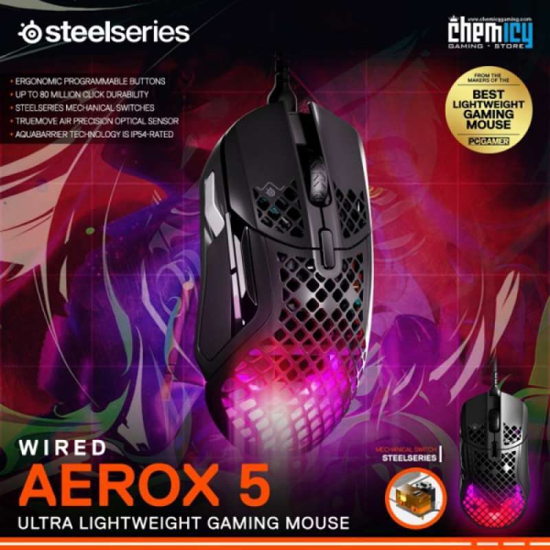 Promo Steelseries Aerox 5 Rgb Ultra-Lightweight Gaming Mouse Diskon 15% ...