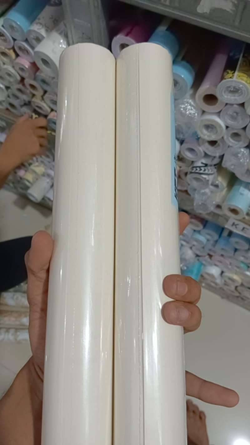 Promo Home Wallpaper Sticker Dinding Solid Putih Gading - 45cm X 10 M ...