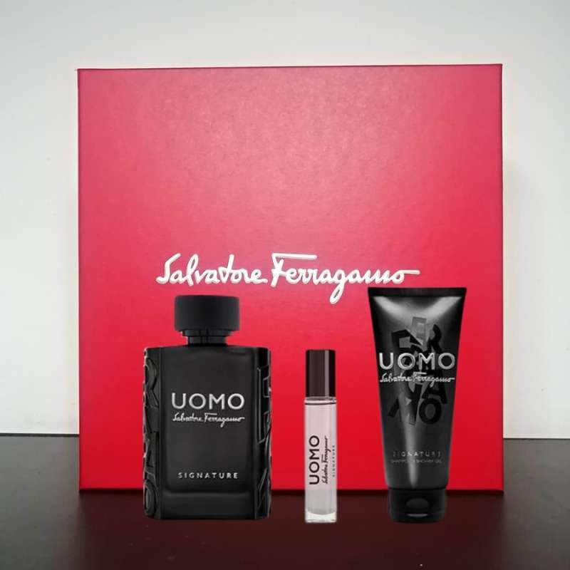 Jual GIFT SET Salvatore Ferragamo Uomo Signature EDP 100ml + EDP 7.5ml + Shower Gel 100ml di ...