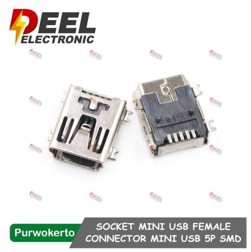 Jual Socket Mini Usb Female Connector Mini Usb 5pin Smd Female Mini B