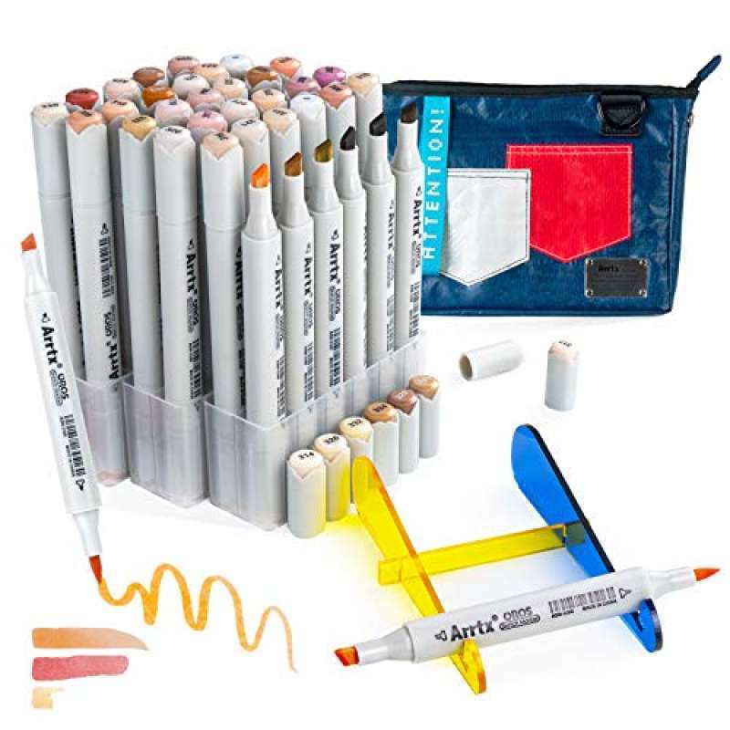 Jual Arrtx Skin Tone Markers, OROS 36 Colors Flesh Tone Alcohol Brush ...