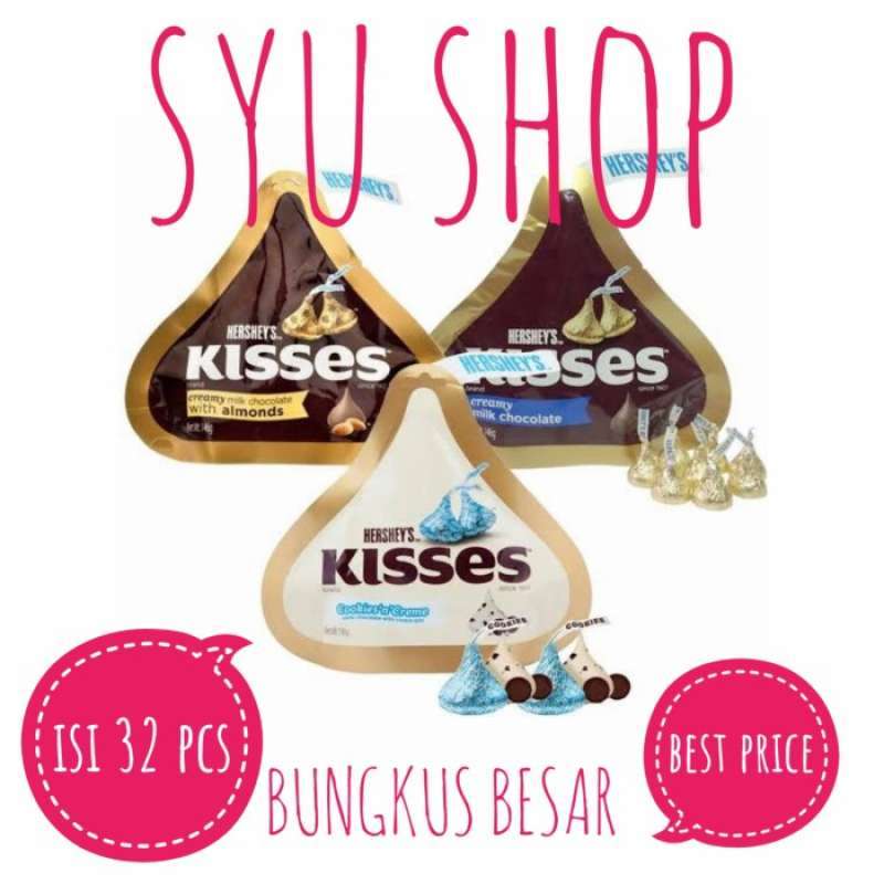 Promo Hershey's Kisses 146 Gr Isi 32 Pcs Hershey Hersheys Milk Almond ...