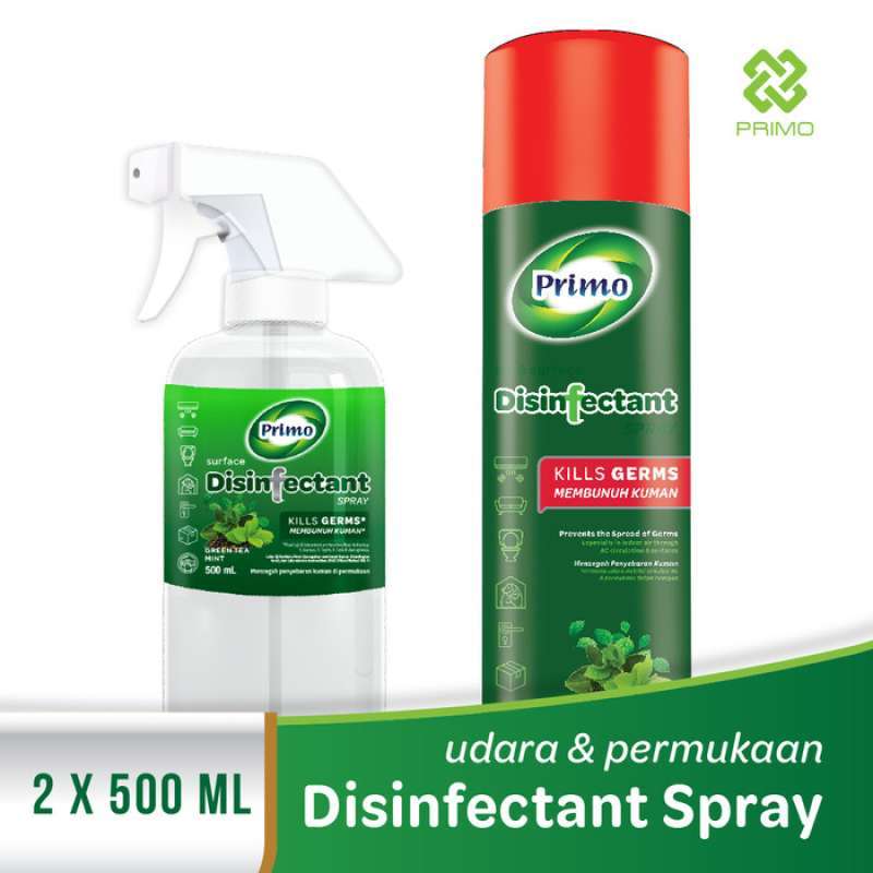Promo PRIMO Disinfectant Spray Udara & Permukaan Green Tea Mint 500 mL ...