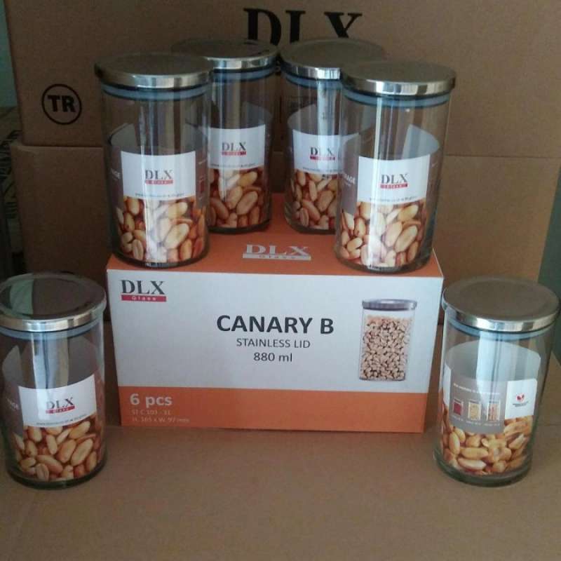 Promo Toples Kaca Canary B Stainless Ukuran 880ml (Set 6 pcs) Diskon 57% di Seller Smartans ...