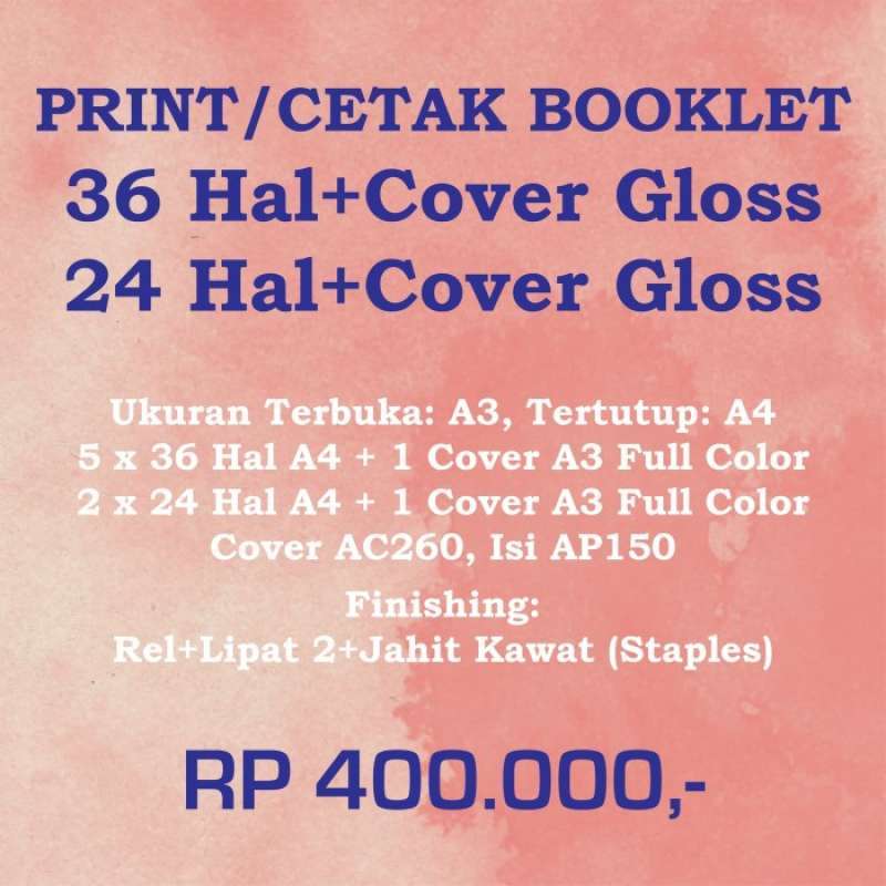 Jual Print Cetak Booklet 36 dan 24 A4 Full Color Plus Cover AC260 ...