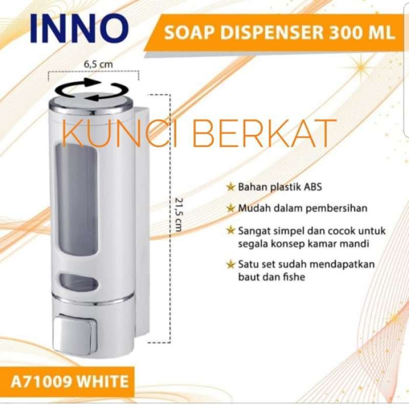 Jual Tempat sabun cair/Hand Soap/Plastik/Tekan/Push/Putih/White di ...