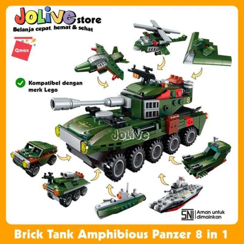 Promo Mainan Lego Anak Laki Brick Qman Tank Tempur Amphibious Panzer 8 ...