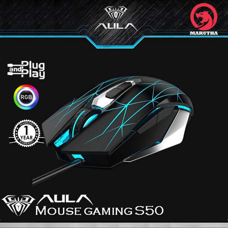 Jual Aula Mouse Gaming S50 With RGB Breathing di Seller Marutha_Gaming ...