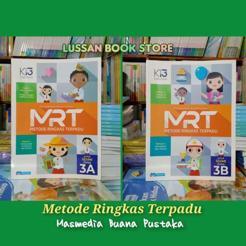 Jual Buku MRT 3A, 3B kelas 3 SD/MI Edisi K13 Revisi. Metode Ringkas ...