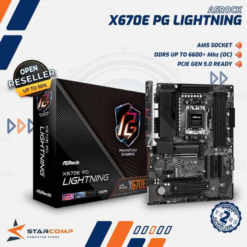 Jual ASRock X670E PG Lightning Motherboard AM5 AMD X670 DDR5 di Seller ...