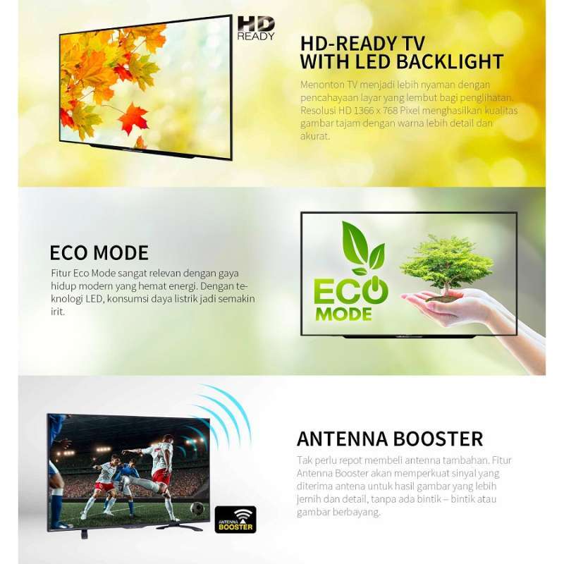 Promo Sharp 2t-c32dd1i Aquos Digital Led Tv Hd-ready Dvb-t2-usb Movie/music/picture [32 Inch ...