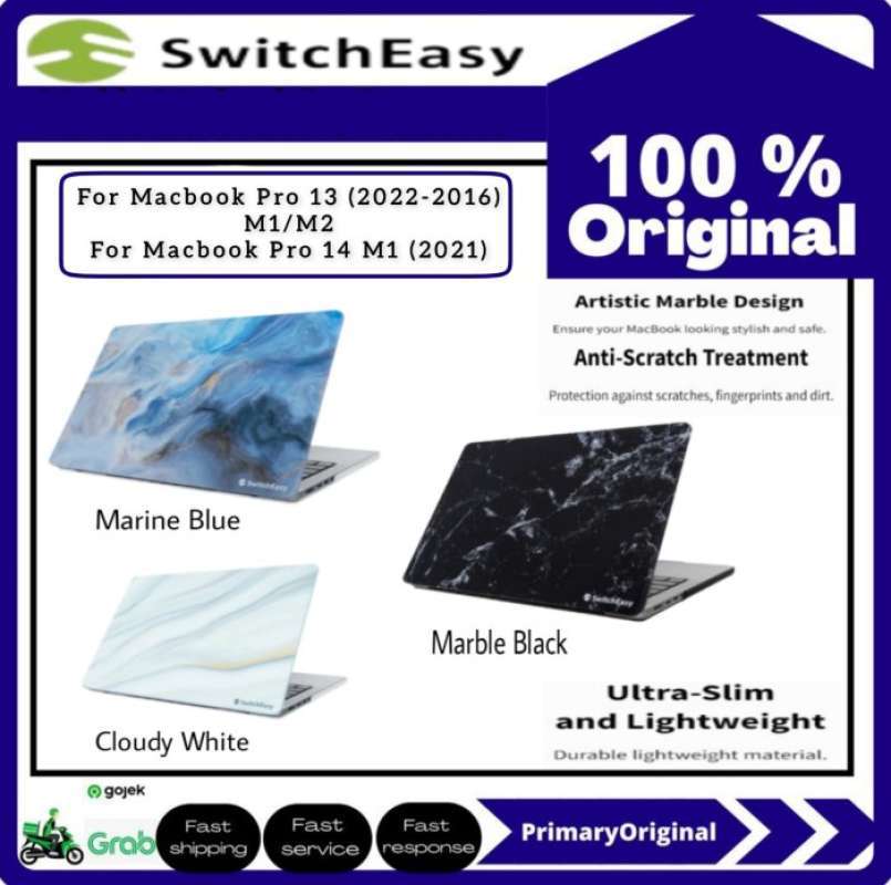 Promo Case Macbook Pro 13/14 M1/M2 2022-2020 Switcheasy Marble ...