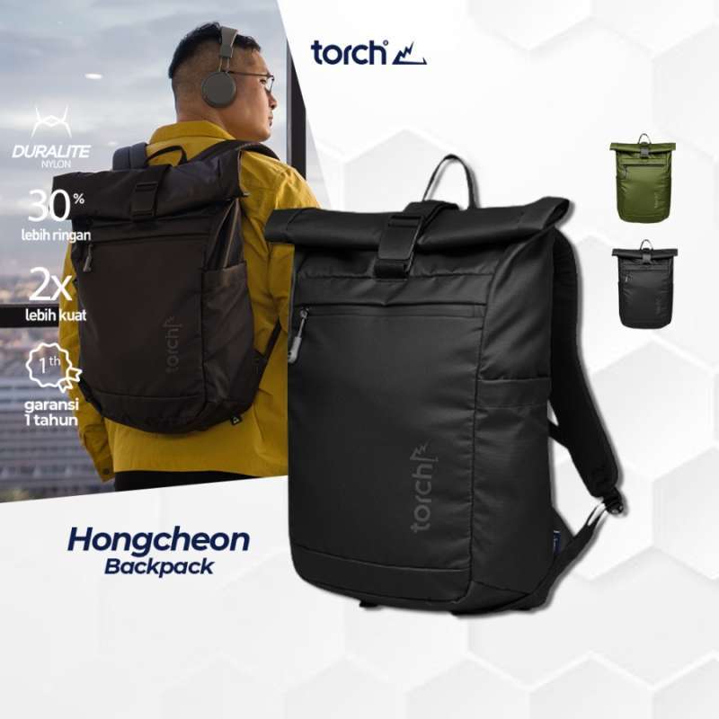 Jual TORCH Backpack - Tas Ransel Hongcheon 22 Liter - Black - Olive di ...