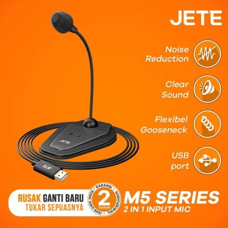 Jual DESKTOP MICROPHONE USB MIC JETE M5 MIC EXTERNAL FOR PC ONLINE ...