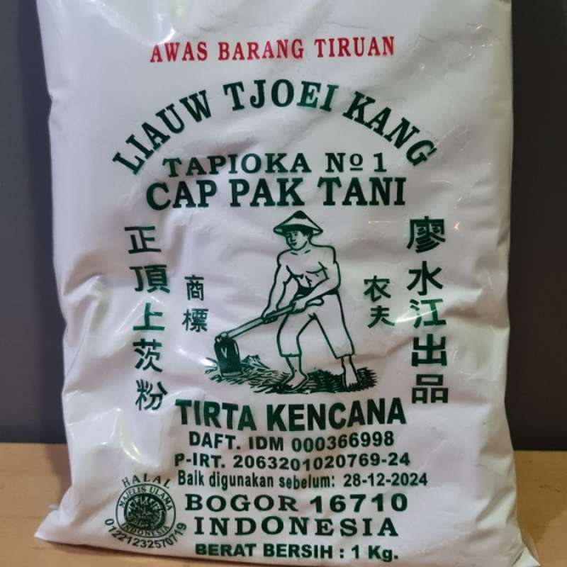 Promo no brand Sagu/Tepung Tapioka Liauw Tjoei Kang cap pak Tani 1kg ...