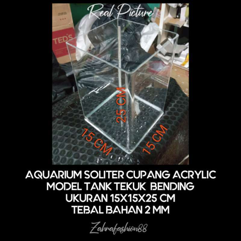Jual Aquarium Soliter Cupang Acrylic Tank Bending 15X15X25 Cm - Bahan 2 ...