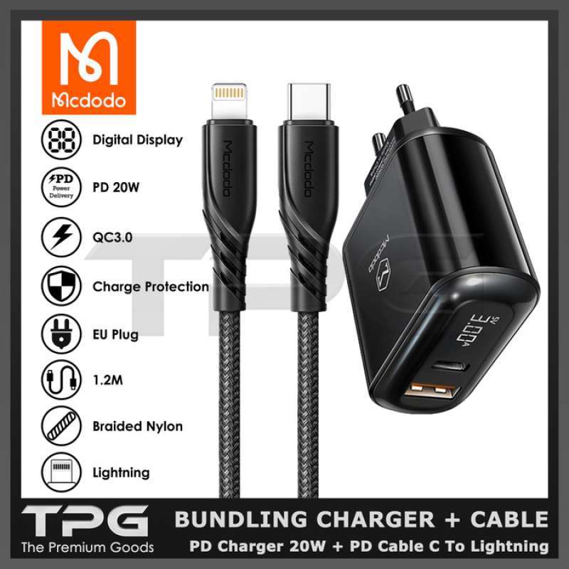 Jual MCDODO CHARGER PD QC KABEL DATA TYPE C LIGHTNING FAST CHARGING di ...