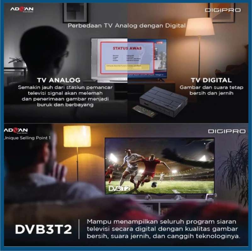 Jual Set Top Box Advan Dv3 T2 Digipro Stb Antena Tv Digital Wifi Di ...