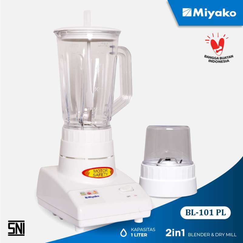 Promo MIYAKO BL-101 PL Blender Plastik 2in1 Dry Mill [1 L] Diskon 39% ...