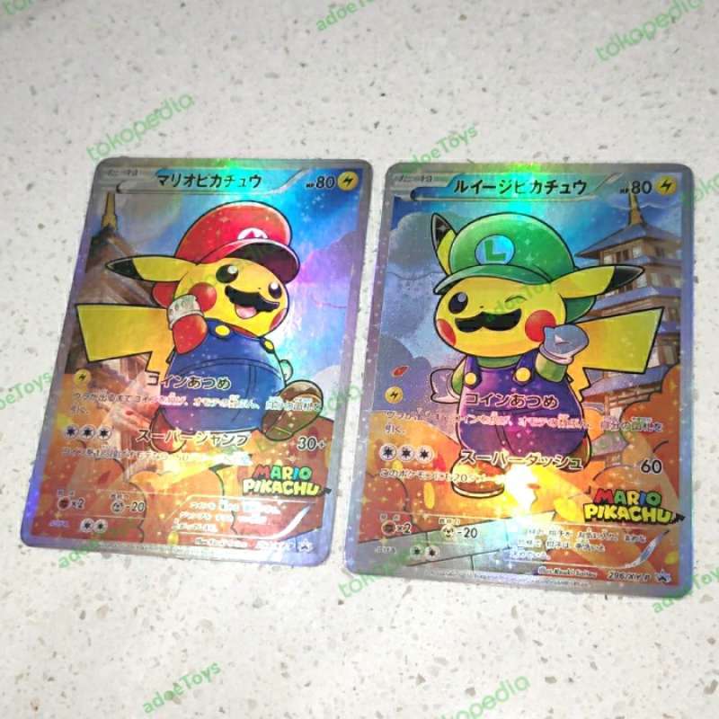 Promo MARIO LUIGI PIKACHU Set Full Art ProxyCustom Kartu Pokemon x vmax ...