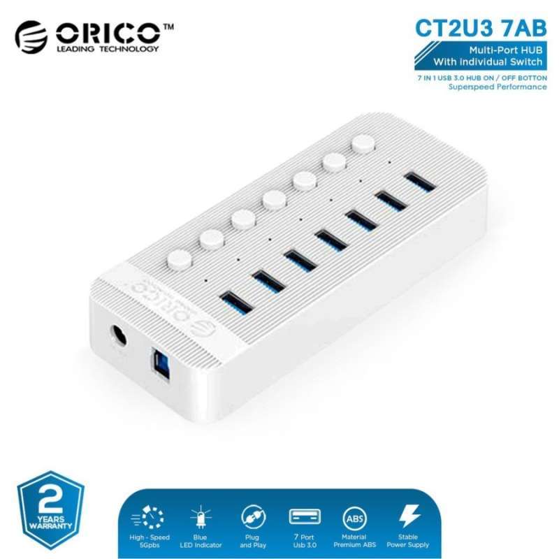 Jual Orico Ct2u3-7ab 7 Port Usb Hub With Individual Switches Di Seller ...