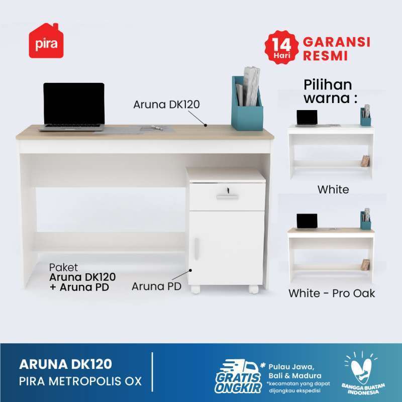 Jual Pira Metropolis Ox - Aruna Dk120 Meja Kerja / Meja Belajar - Non Paket White Di Seller ...