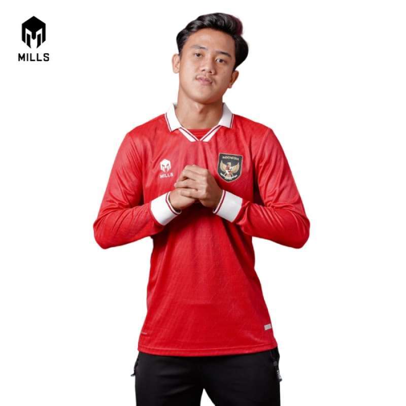 Promo MILLS Timnas Indonesia Jersey Home Player Issue Long Sleeve ...